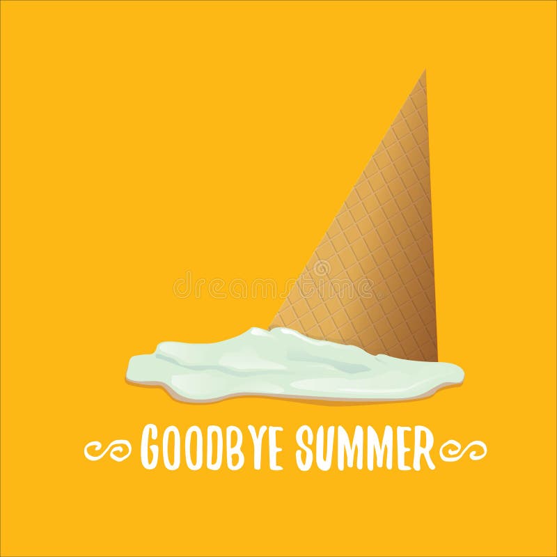 Vector Goodbye Summer Vector Concept Illustration with Cartoon Funny ...