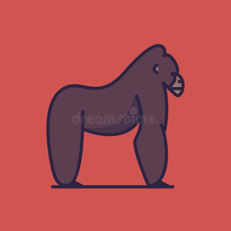 Silverback Gorilla Outline Stock Illustrations – 15 Silverback Gorilla ...