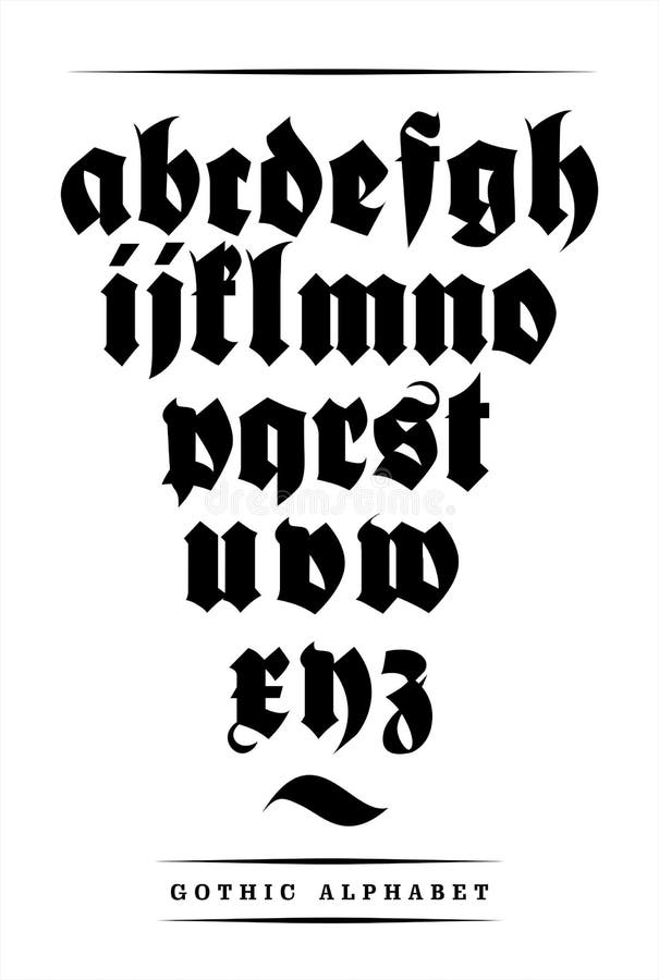 Gothic font alphabet stock illustration. Illustration of letter - 19883636