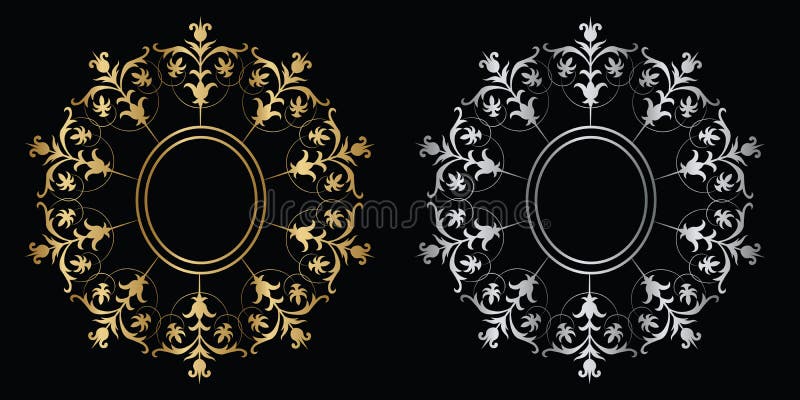 VECTOR GOUDEN EN ZILVEREN KADER Vector Illustratie - Illustration of ...