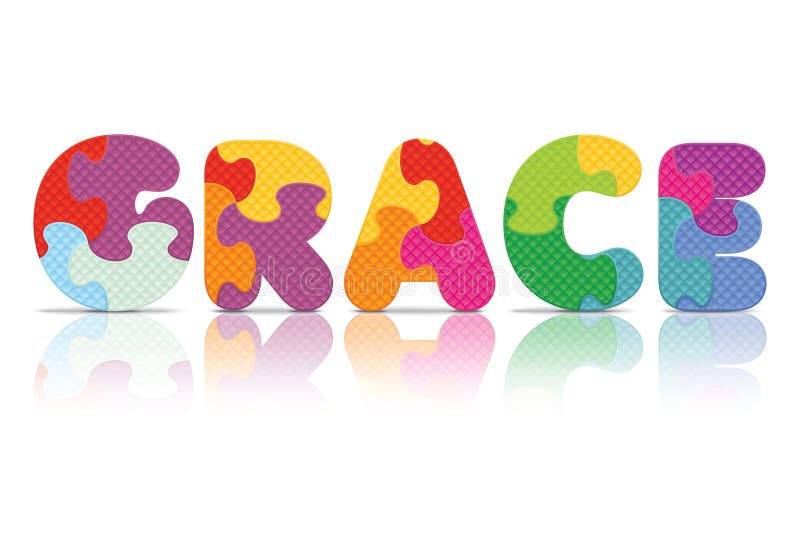 Vector GRACE Written with Alphabet Puzzle Stock Vector - Illustration ...