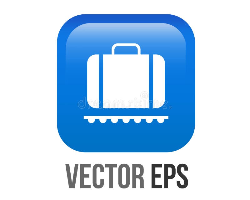 Vector Gradient Blue Baggage Claim Button Square Icon Stock Vector ...