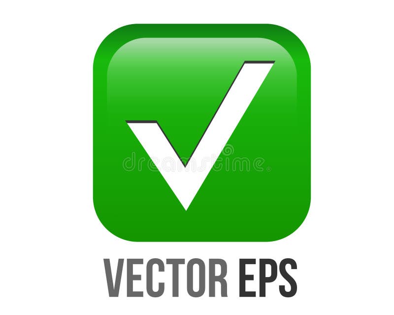 Vector Gradient Bright Green Rounded Square Check Mark Button Icon ...