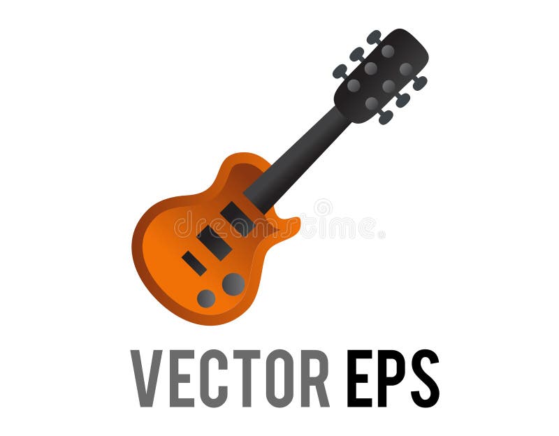 Vector Gradient Brown Electric Guitar Icon - Music Band Equipment Stock ...