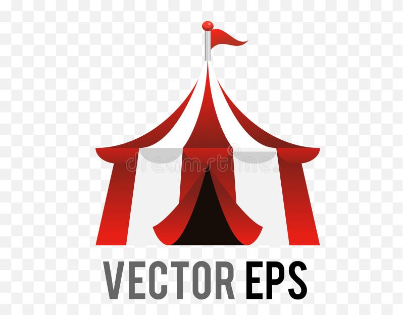 Gradient Circular Big Top Circus Tent Icon with a Triangle Flag on Top ...