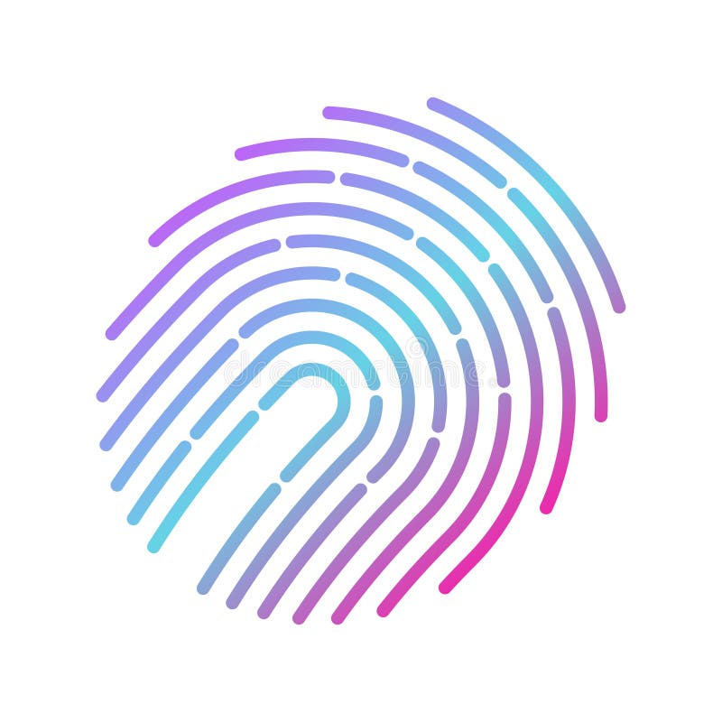Vector Gradient Fingerprint Icon. Single Thumbprint Hand Sign Stock ...