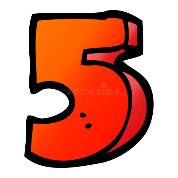 Vector Gradient Illustration Cartoon Number Five Stock Image - Image of ...