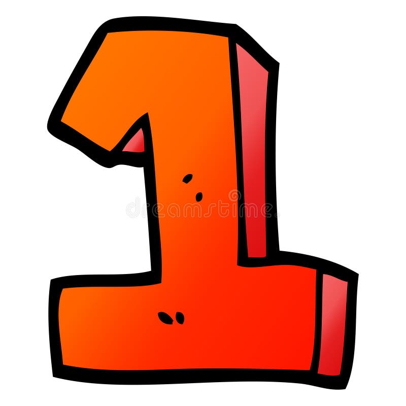 Vector Gradient Illustration Cartoon Number One Stock Photo - Image of ...