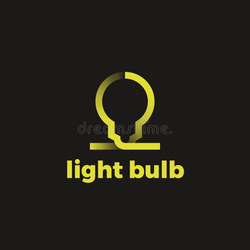 Vector Gradient Logo of Yellow Light Bulb with Shadows. Light Bulb ...