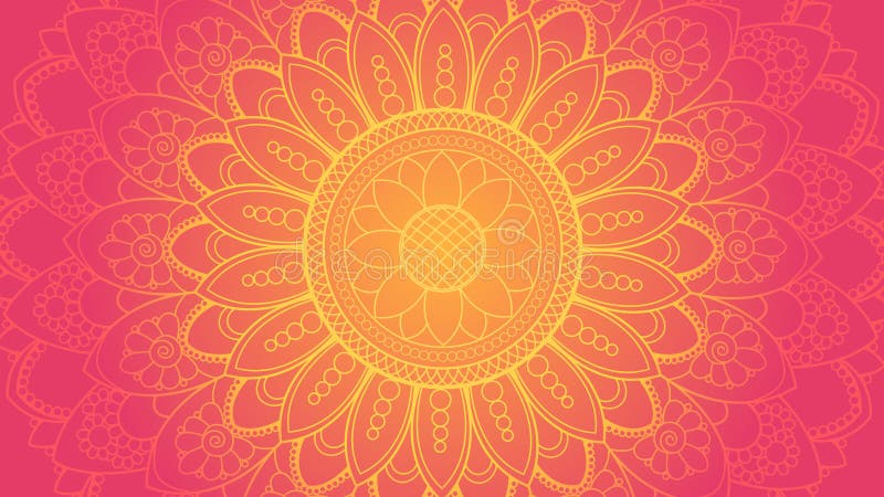 Gradient Orange Mandala Background Copy Space Design Stock Vector ...