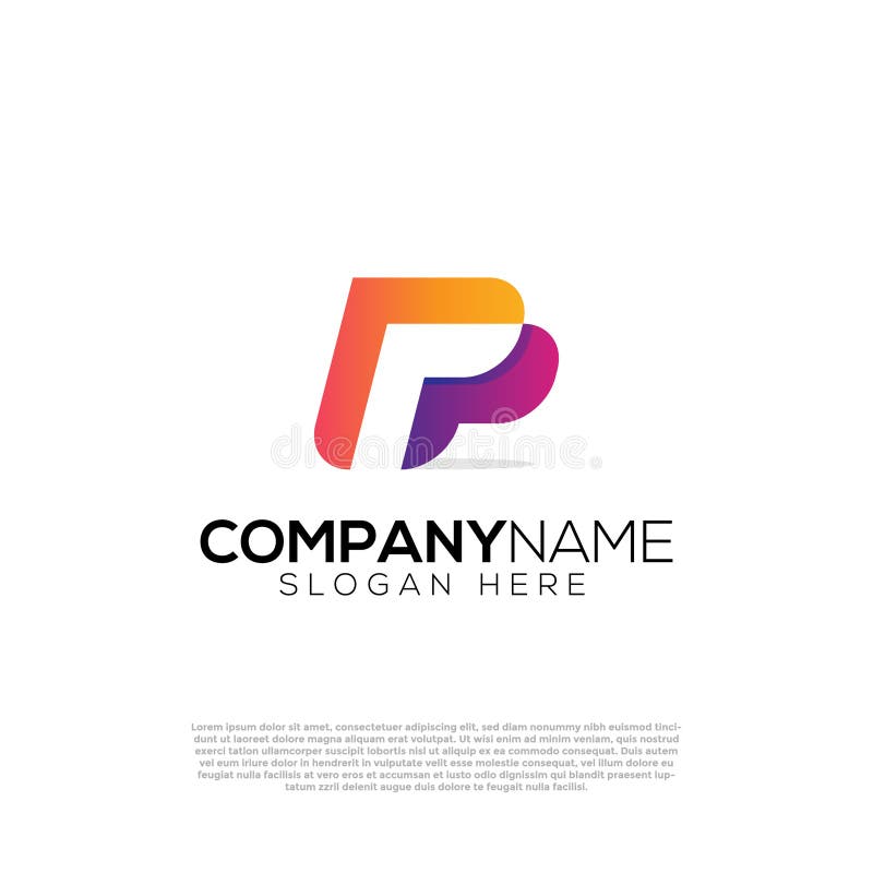 Vector Gradient P Letter Love Logo Design Stock Vector - Illustration of initial, brand: 277964888