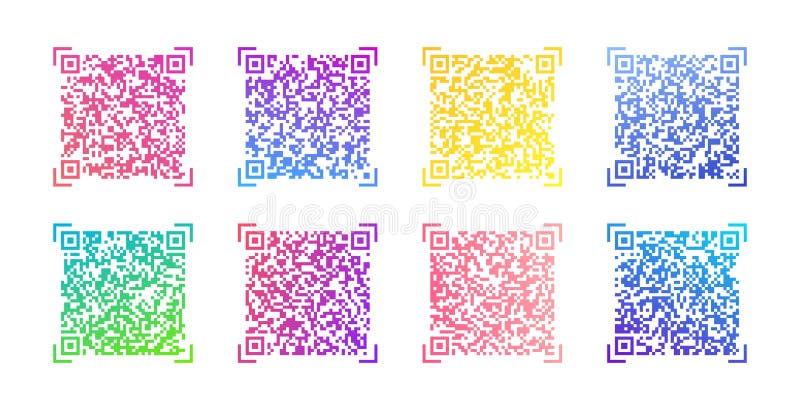 Vector gradient QR code stock vector. Illustration of logo - 262711308