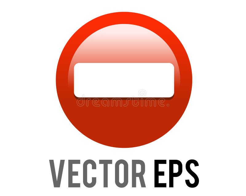 Vector Gradient Red Circle Road Stop Warning Sign Icon Stock Vector ...