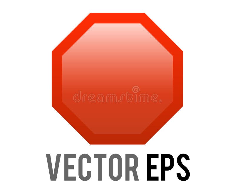 Vector Gradient Red Octagonal Road Stop Warning Sign Icon Stock Vector ...
