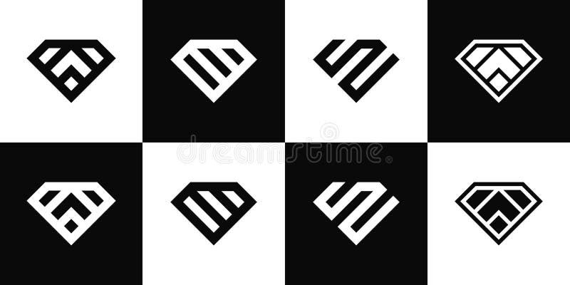 Vector Gradient Simple Diamond Logo Collection. Premium Vector Stock Illustration - Illustration ...