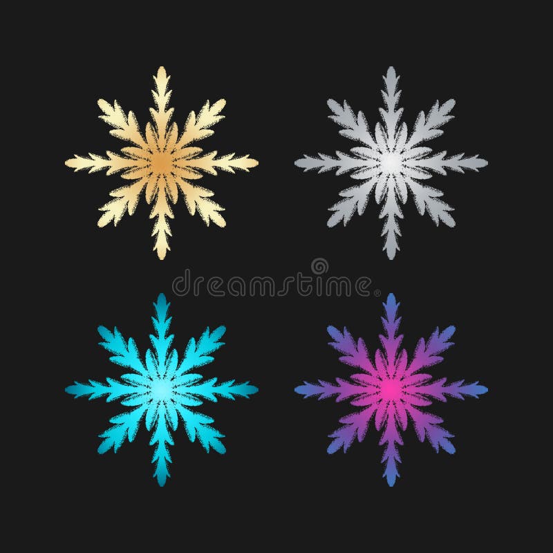 Vector Gradient Snowflake. Gold and Blue Winter Symbol Stock ...