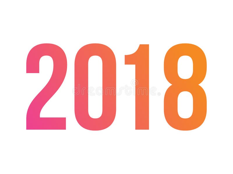 Vector Gradient Standard Font Word Year 2018 Stock Vector ...