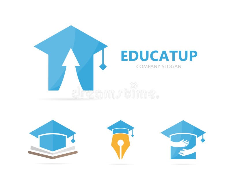 Vector of Graduate Hat and Arrow Up Logo Combination. Study and Growth ...