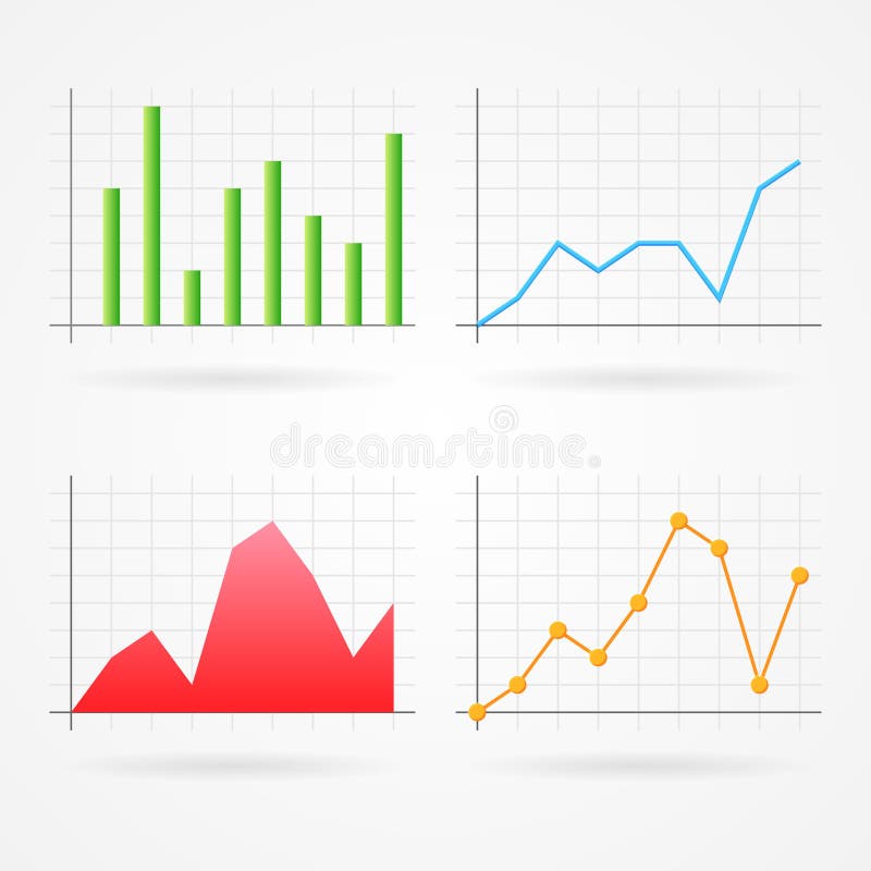 Vector graph set stock vector. Illustration of blue, circle - 38056542