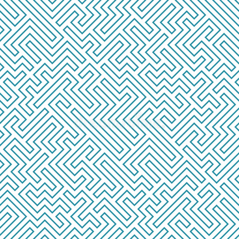 Vector Graphic Abstract Geometry Maze Pattern. Black and White Seamless Geometric Labyrinth ...