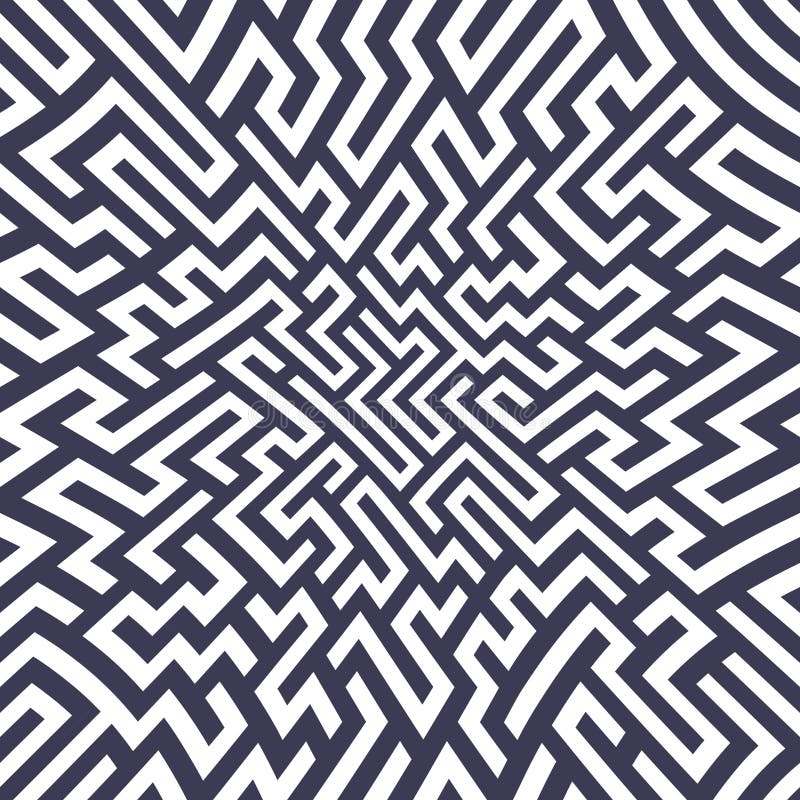 Vector Graphic Abstract Geometry Maze Pattern. Purple Seamless ...