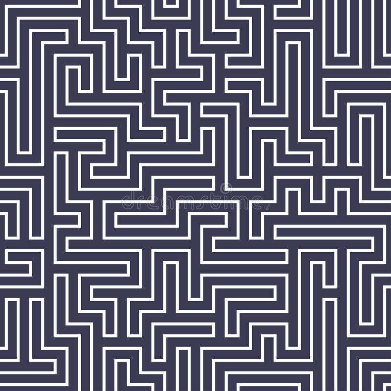 Vector Graphic Abstract Geometry Maze Pattern. Purple Seamless ...