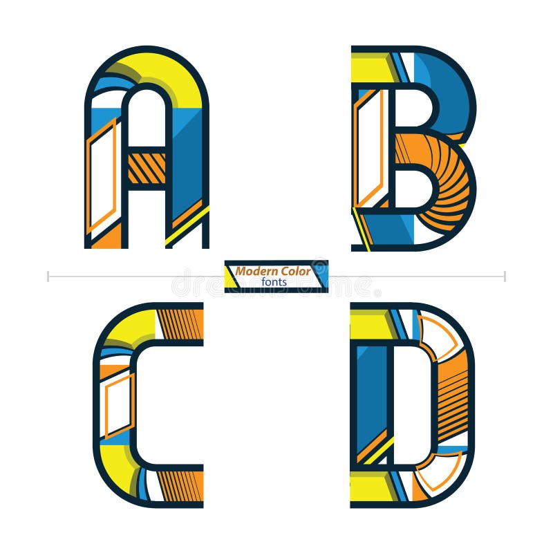 Alphabet Modern Color Style in a Set ABCD Stock Vector - Illustration ...