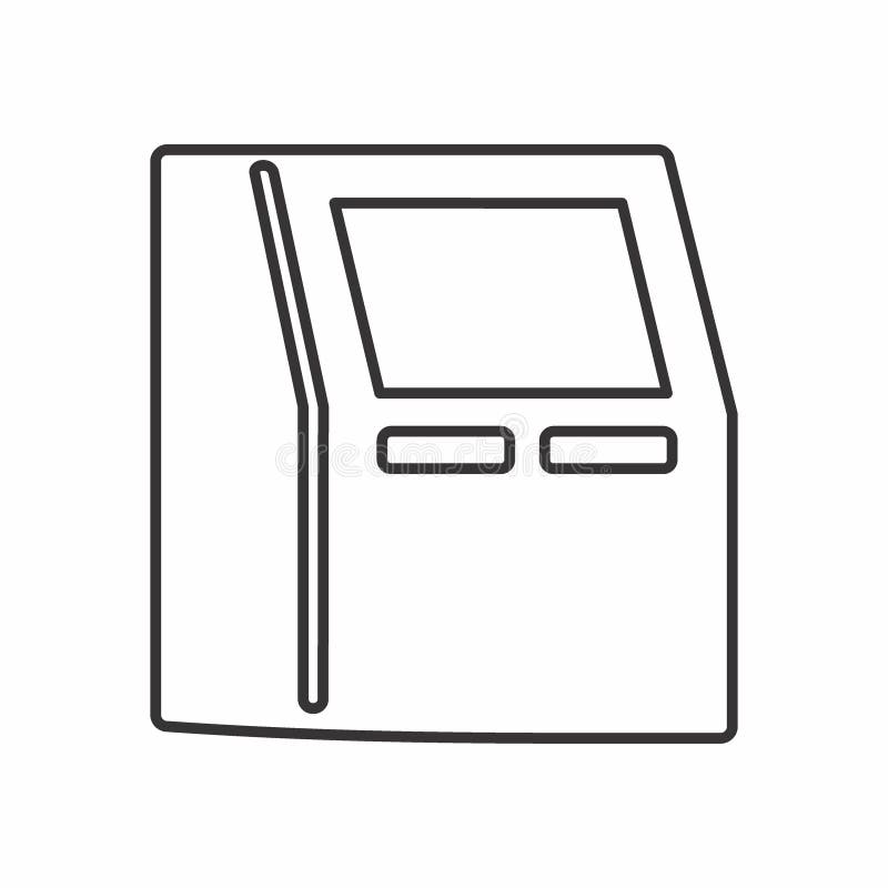 Vector Graphic of ATM Machine - Line Style - Simple Illustration ...