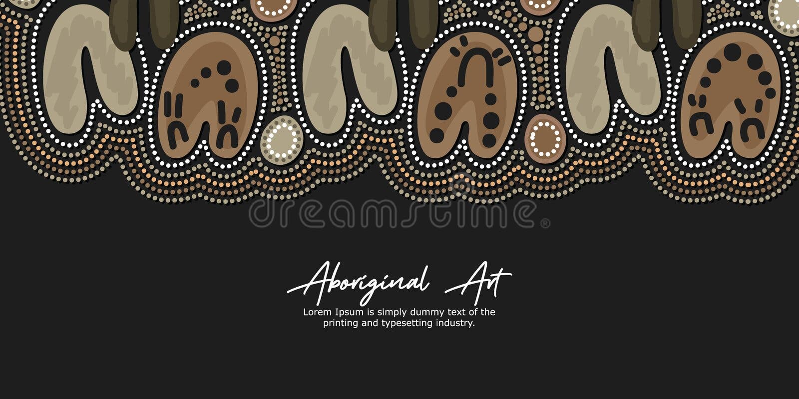 Banner Design with Aboriginal Artwork Stock Illustration - Illustration ...