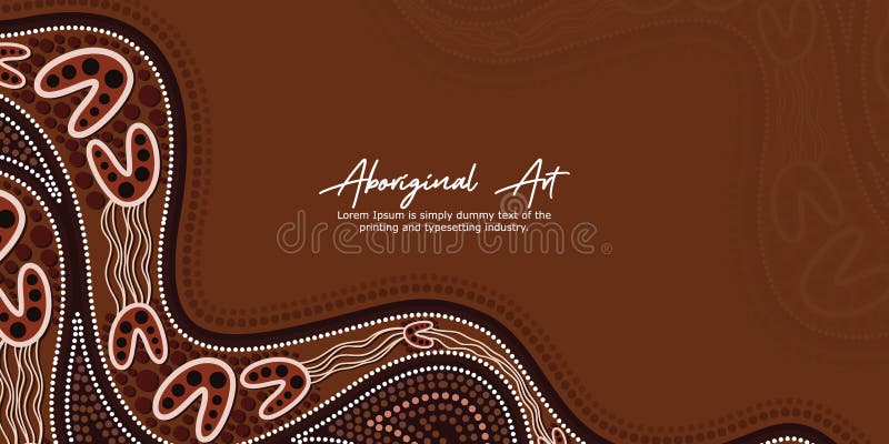 Brown Aboriginal Design Vector Banner with Text. Stock Illustration - Illustration of ...