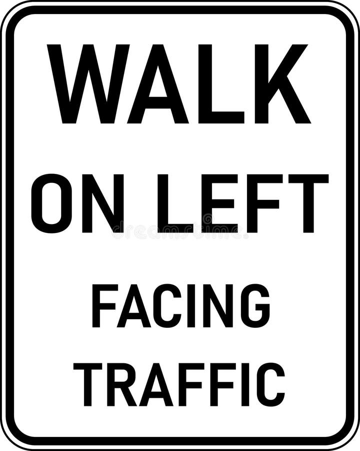 Vector Graphic of a Black Walk on Left Facing Traffic MUTCD Highway ...