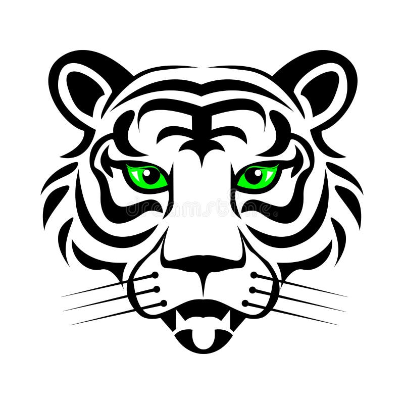 Abstract tiger face stock vector. Illustration of sketch - 204701055