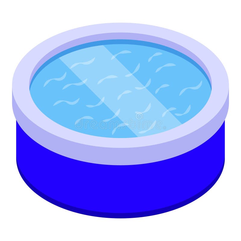Vector Graphic of a Blue Inflatable Pool in Isometric View, Suitable ...