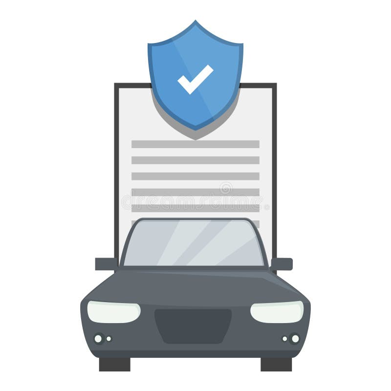 Vector Graphic of a Car with a Protective Shield and Checkmark ...