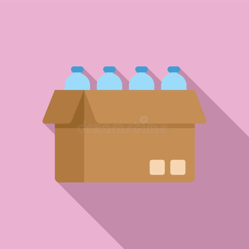 Cardboard Box with Water Bottles Illustration Stock Illustration ...