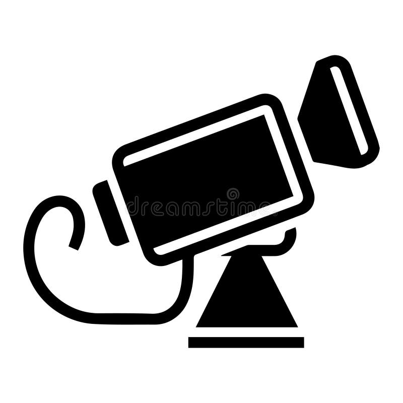 Simple Black and White CCTV Security Camera Icon Stock Vector ...