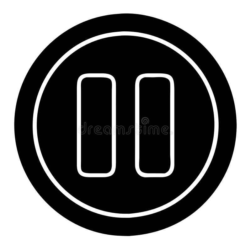 Vector Graphic Circular Pause Button for Multimedia and Technology Use ...
