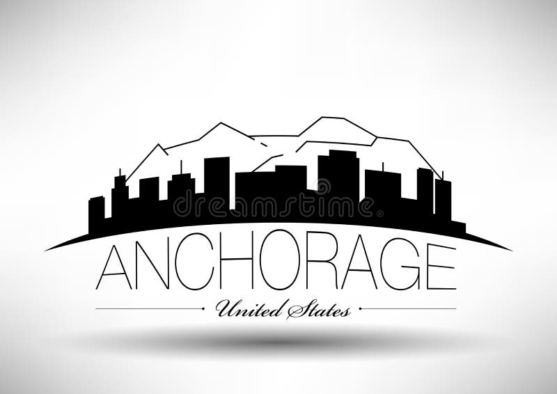 Vector Graphic Design of Anchorage City Skyline Stock Vector ...