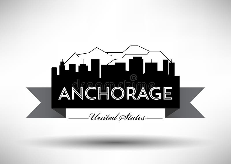 Vector Graphic Design of Anchorage City Skyline Stock Vector ...