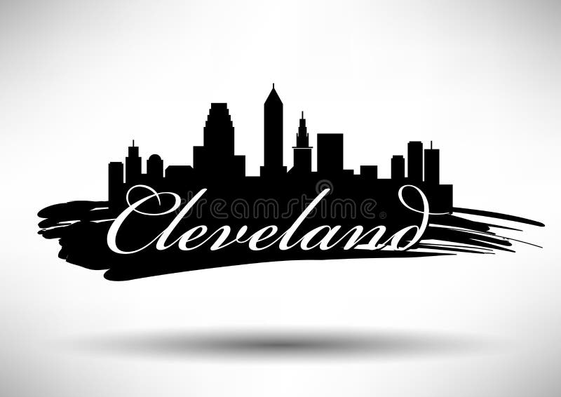 Cleveland Skyline Silhouette Stock Illustrations – 208 Cleveland ...