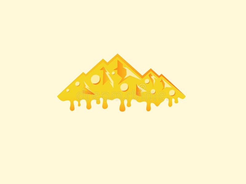 Vector Graphic Design of Combination of Cheese and Mountain Stock ...