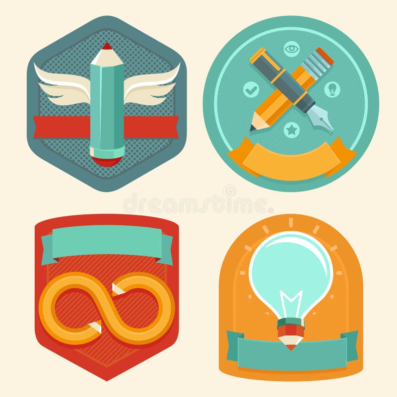 Vector Graphic Design Emblems and Icons Stock Vector - Illustration of ...