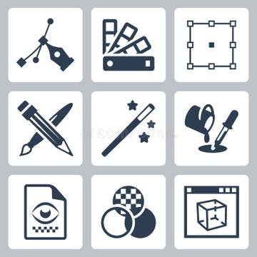 Vector Graphic Design Icons Set Stock Vector - Illustration of isolated ...
