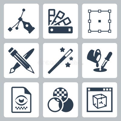 Vector Graphic Design Icons Set Stock Vector - Illustration of isolated ...