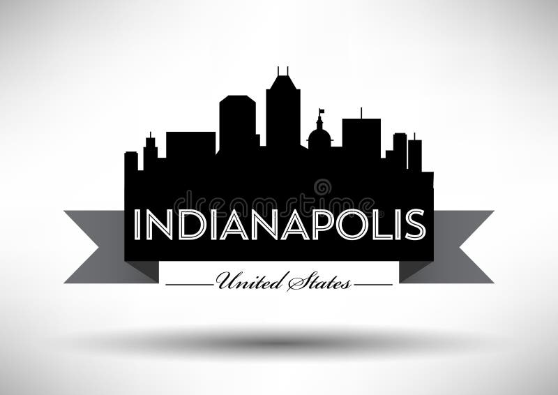Vector Graphic Design of Indianapolis City Skyline Stock Illustration ...