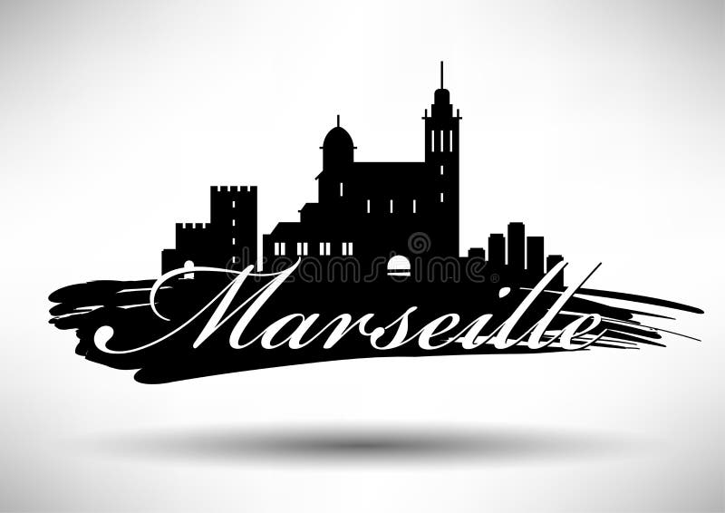 Marseille City Skyline Shape Logo Icon Illustration Stock Vector ...