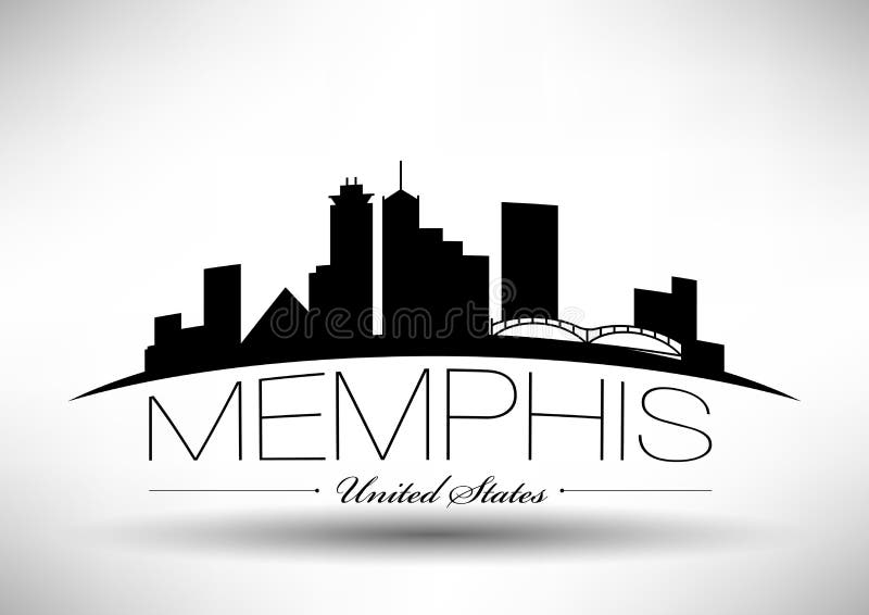 Memphis, Tennessee Skyline. Detailed Vector Silhouette Stock Vector ...