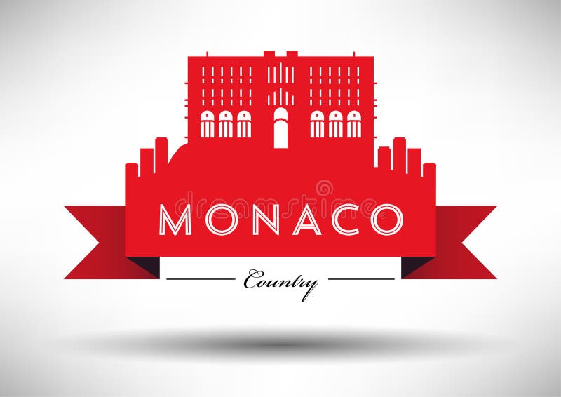 Vector Monaco City Badge, Linear Style Stock Illustration ...