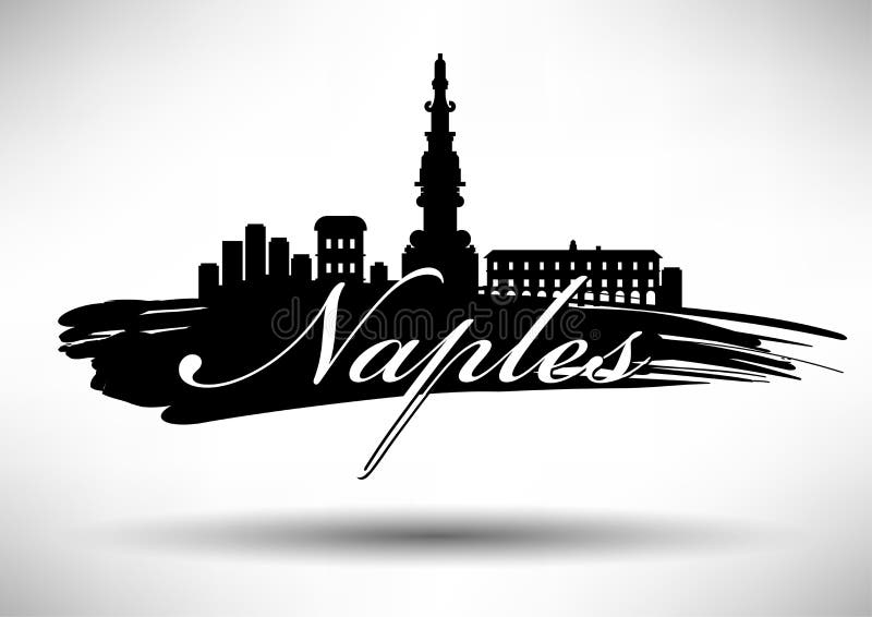 Vector Graphic Design of Naples City Skyline Stock Illustration ...