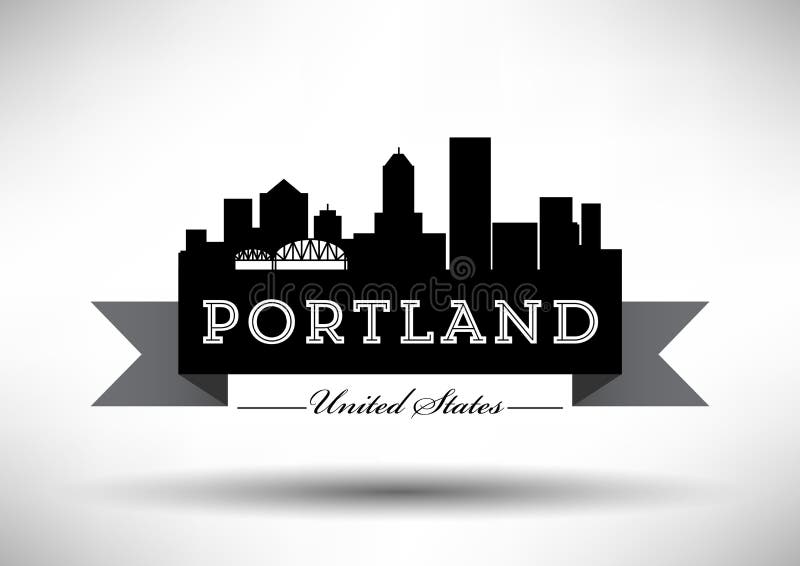 Vector Graphic Design of Portland City Skyline Stock Vector ...